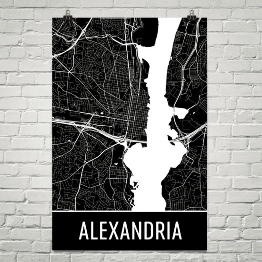 Alexandria Virginia Map, Alexandria Art, Alexandria Print, Alexandria ...