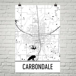 Carbondale IL Map, Carbondale Illinois Art, Carbondale Print ...