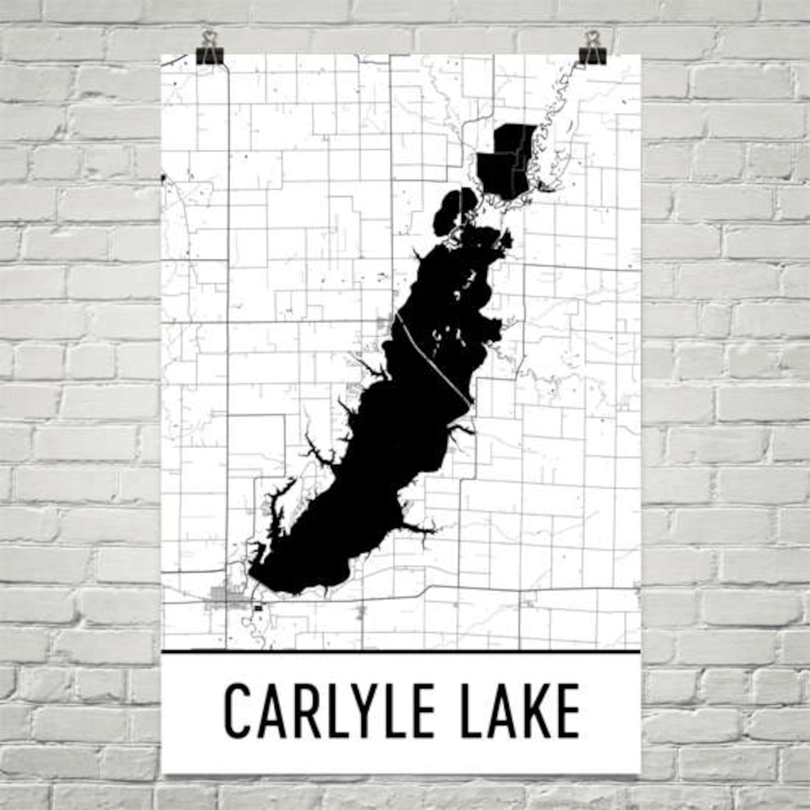 Carlyle Lake IL Carlyle Lake Illinois Carlyle Lake Map - Etsy