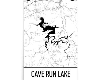 Cave Run Lake Map - Etsy