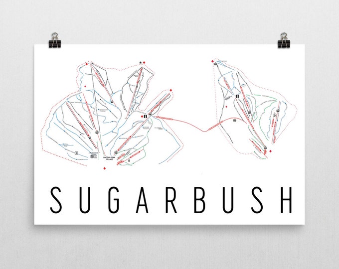Sugarbush Wooden Art / Sugarbush Ski Resort Trail Map - Etsy
