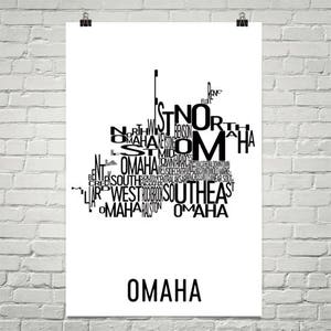 Omaha Typography Neighborhood Map Art City Print, Omaha Wall Art, Omaha ...