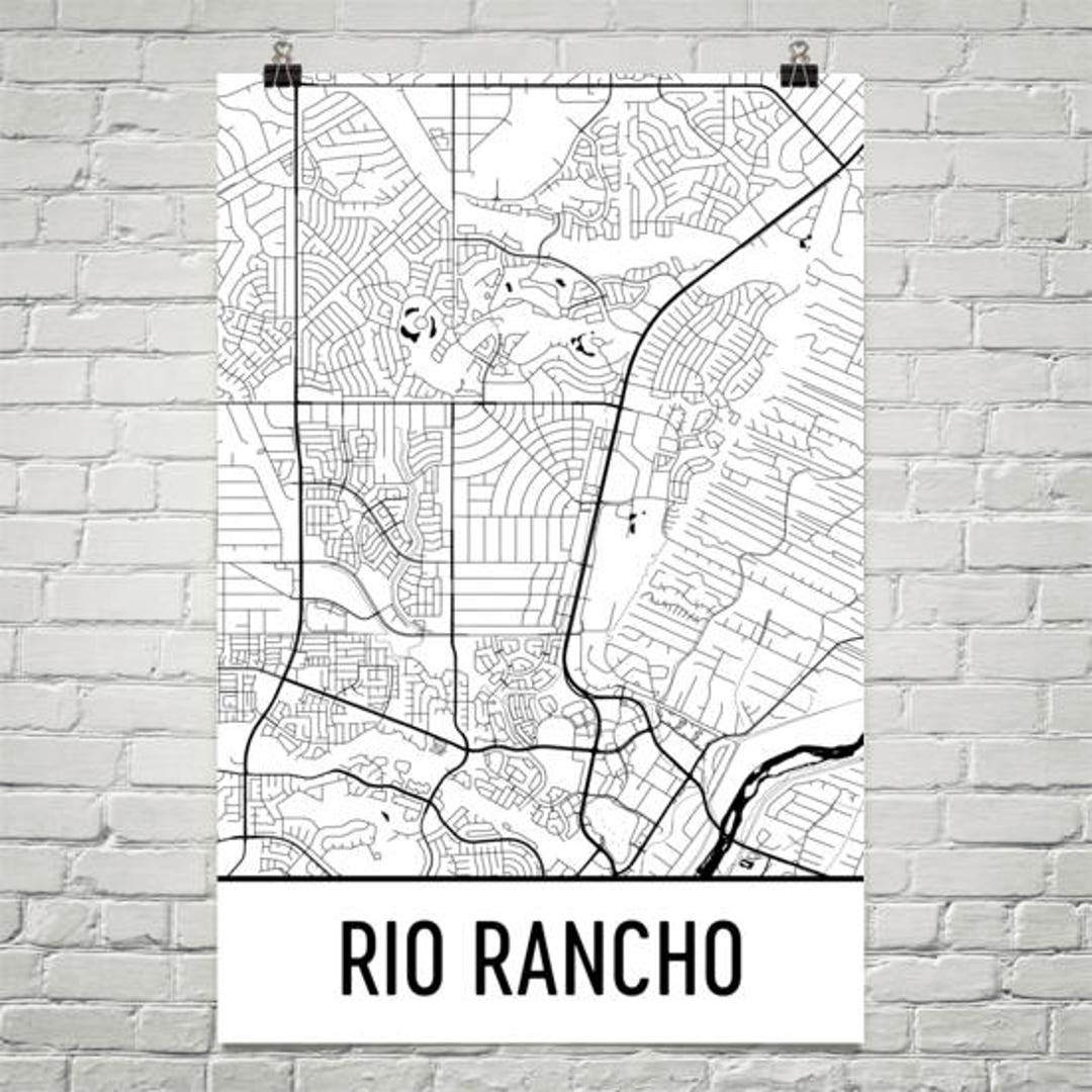 Rio Rancho Map, Rio Rancho Art, Rio Rancho Print, Rio Rancho NM Poster ...