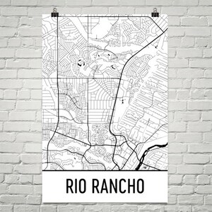 Rio Rancho Map, Rio Rancho Art, Rio Rancho Print, Rio Rancho NM Poster ...