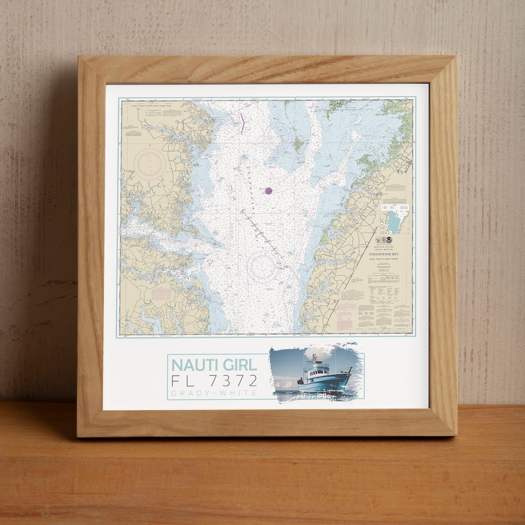 Personalized Nautical Map Wall Art - Etsy