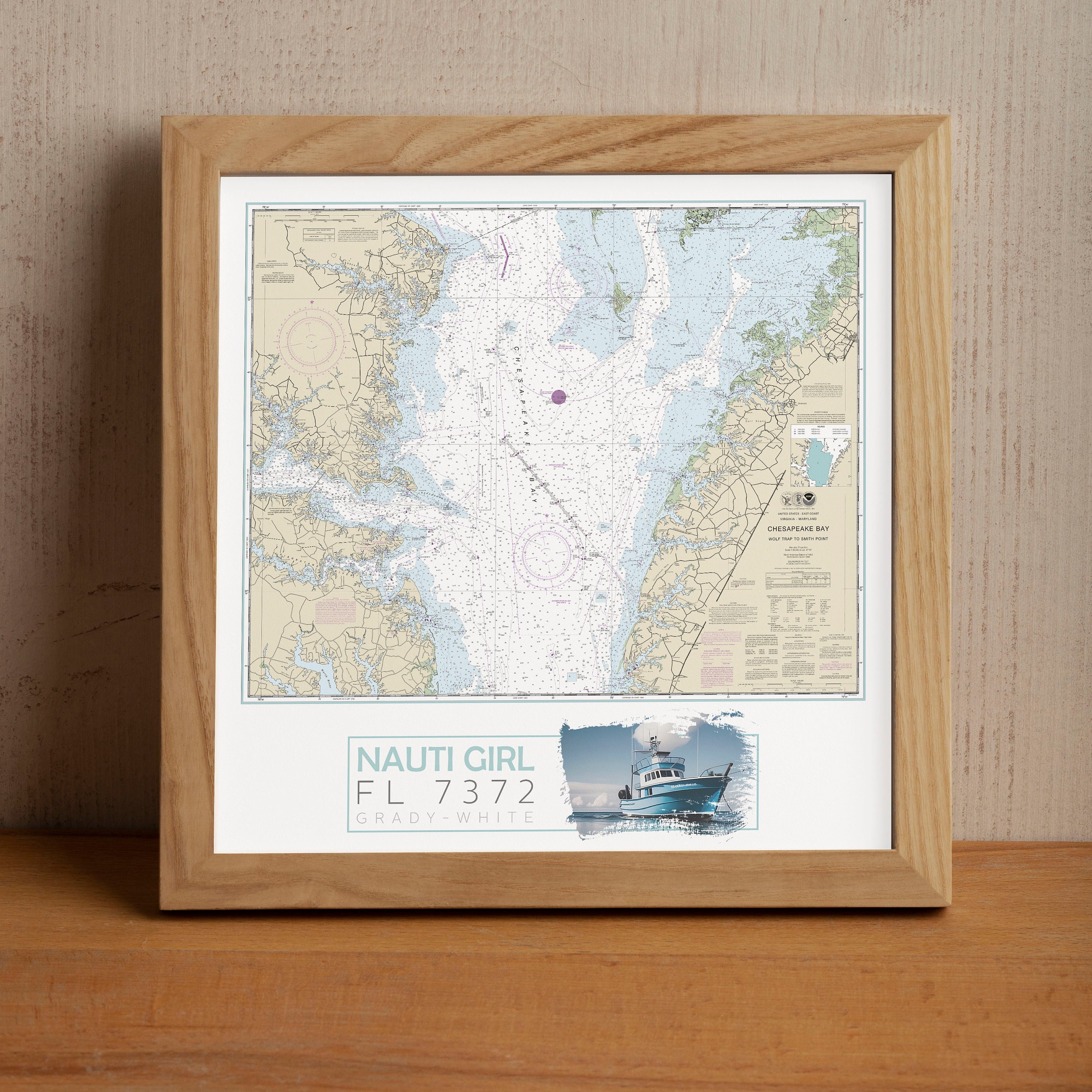 Personalized Nautical Map Wall Art - Etsy