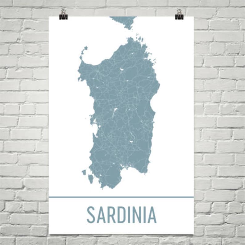 Sardinia Map Sardinia Art Sardinia Print Sardinia Island - Etsy