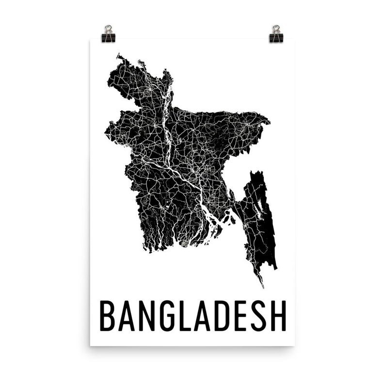 Bangladesh Map Map of Bangladesh Bangladesh Art Bangladesh | Etsy