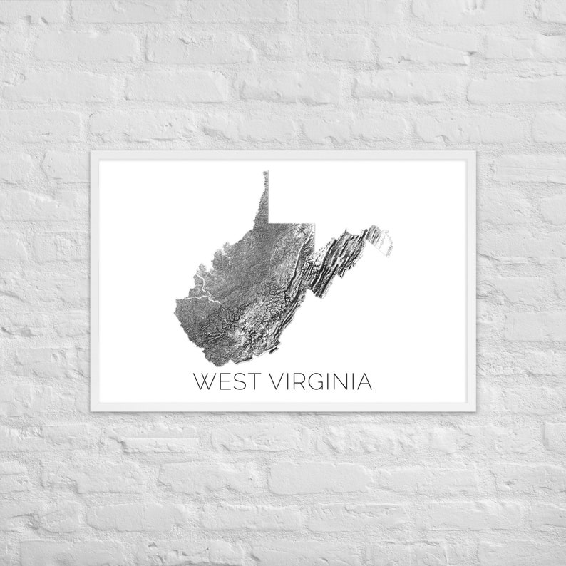 West Virginia Topographic Map Map of West Virginia West - Etsy