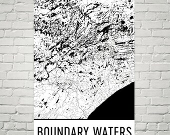Boundary Waters Map | Etsy