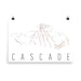 Cascade Mountain Ski Map Art, Cascade Mountain, Wisconsin Art, Cascade ...