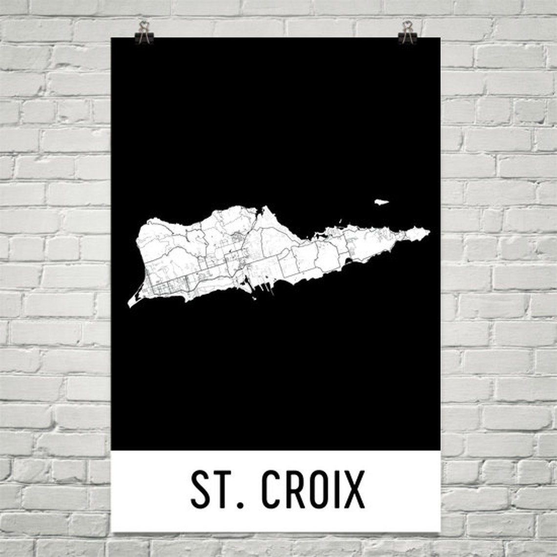 St. Croix Map St. Croix Art St. Croix Print St. Croix - Etsy