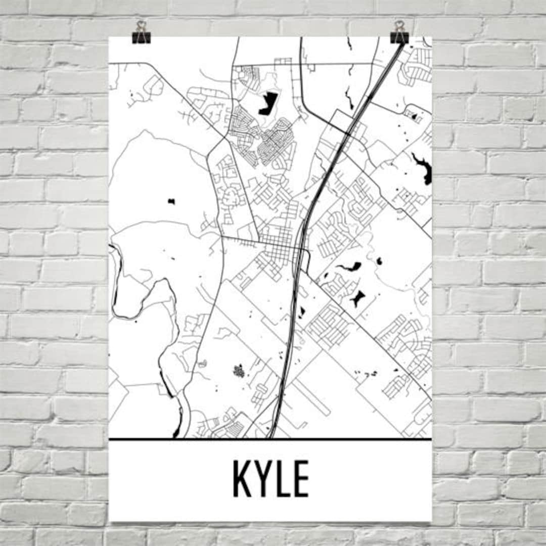 Kyle Texas Map Art Print: Modern City Street Poster - Etsy