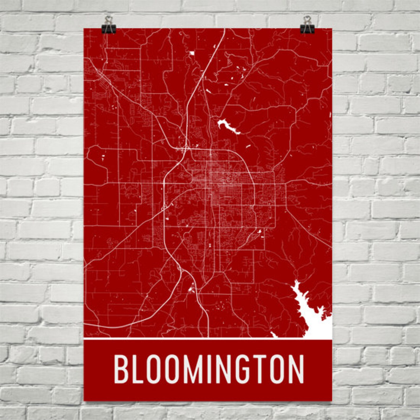 Bloomington Map Bloomington IN Art Bloomington Print | Etsy
