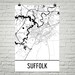 Suffolk Map, Suffolk Art, Suffolk Print, Suffolk VA Poster, Suffolk ...