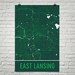 East Lansing Street Map Art Print: Michigan Cityscape Poster - Etsy