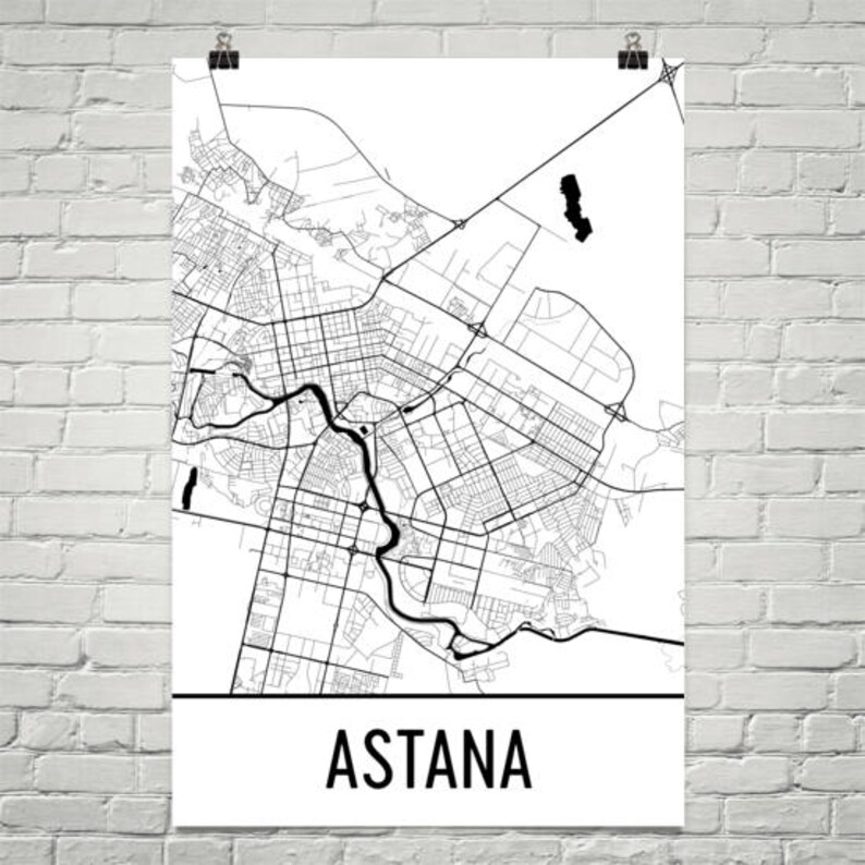 Astana Map Astana Art Astana Print Astana Kazakhstan | Etsy