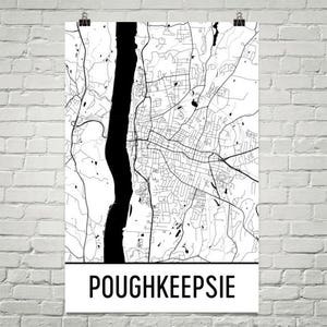 Poughkeepsie NY Map, Poughkeepsie Art, Poughkeepsie Print, Poughkeepsie ...