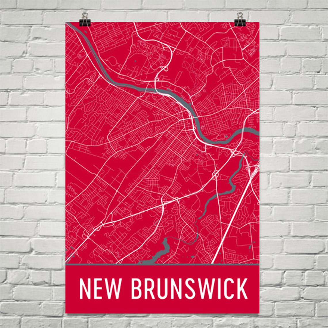 New Brunswick Map New Brunswick Art New Brunswick Print New - Etsy