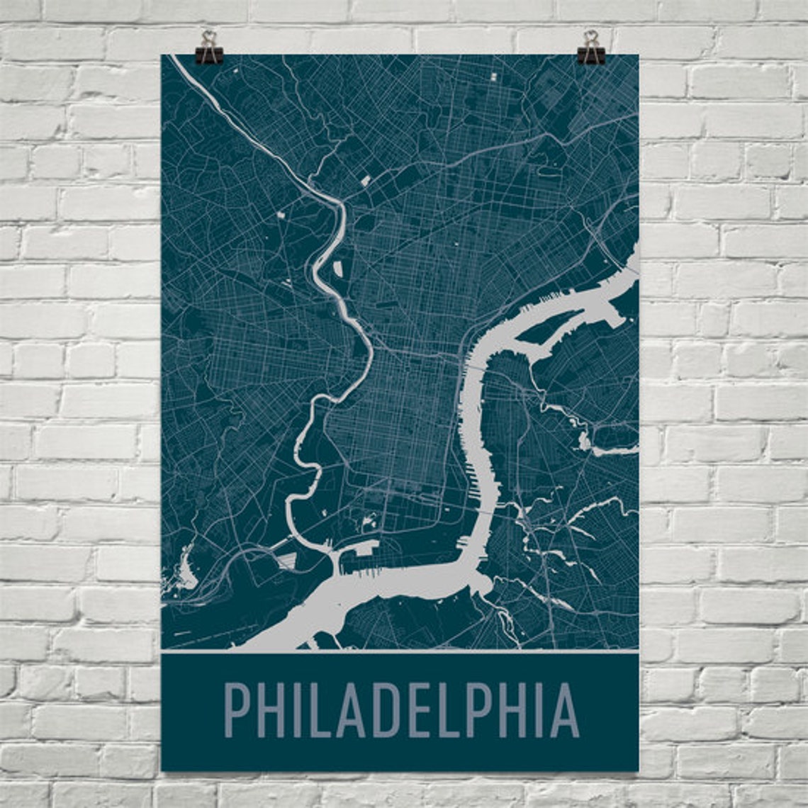 Philadelphia Map Philadelphia Art Philadelphia PA Print | Etsy