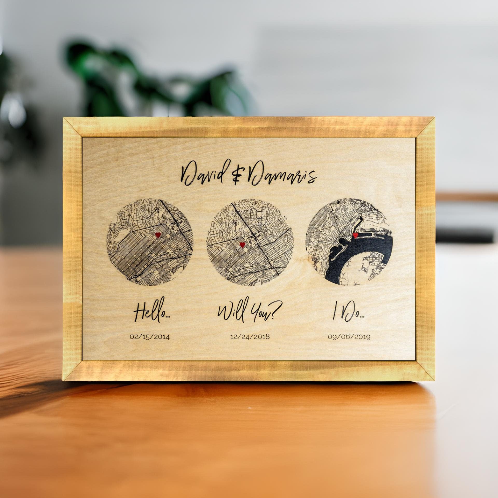 Custom 5 Year Anniversary Gift Wood Anniversary Gift for Him Wood Anniversary Gift for Her Wood Anniversary Sign Wood Wedding Gift Boho Etsy