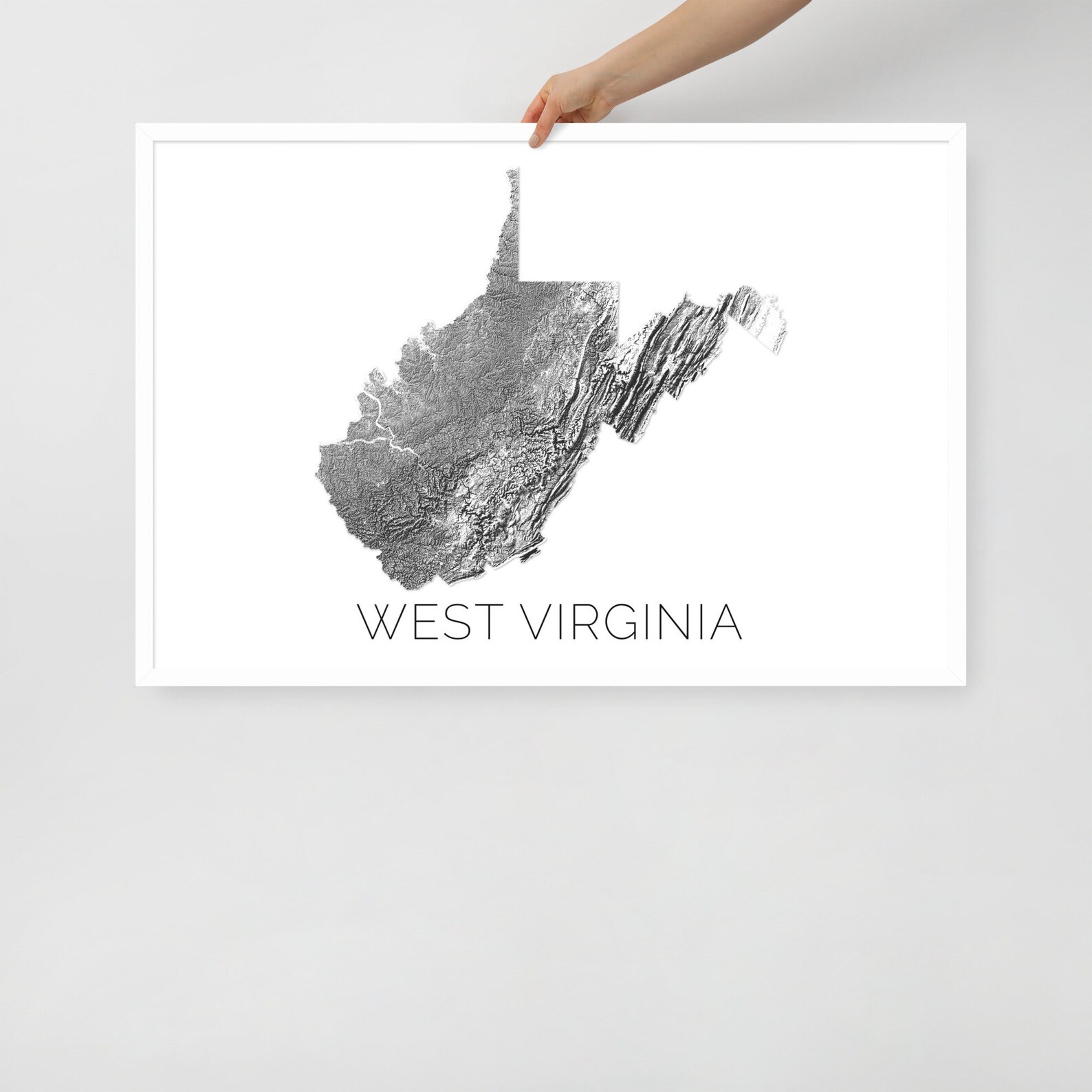 West Virginia Topographic Map Map of West Virginia West - Etsy
