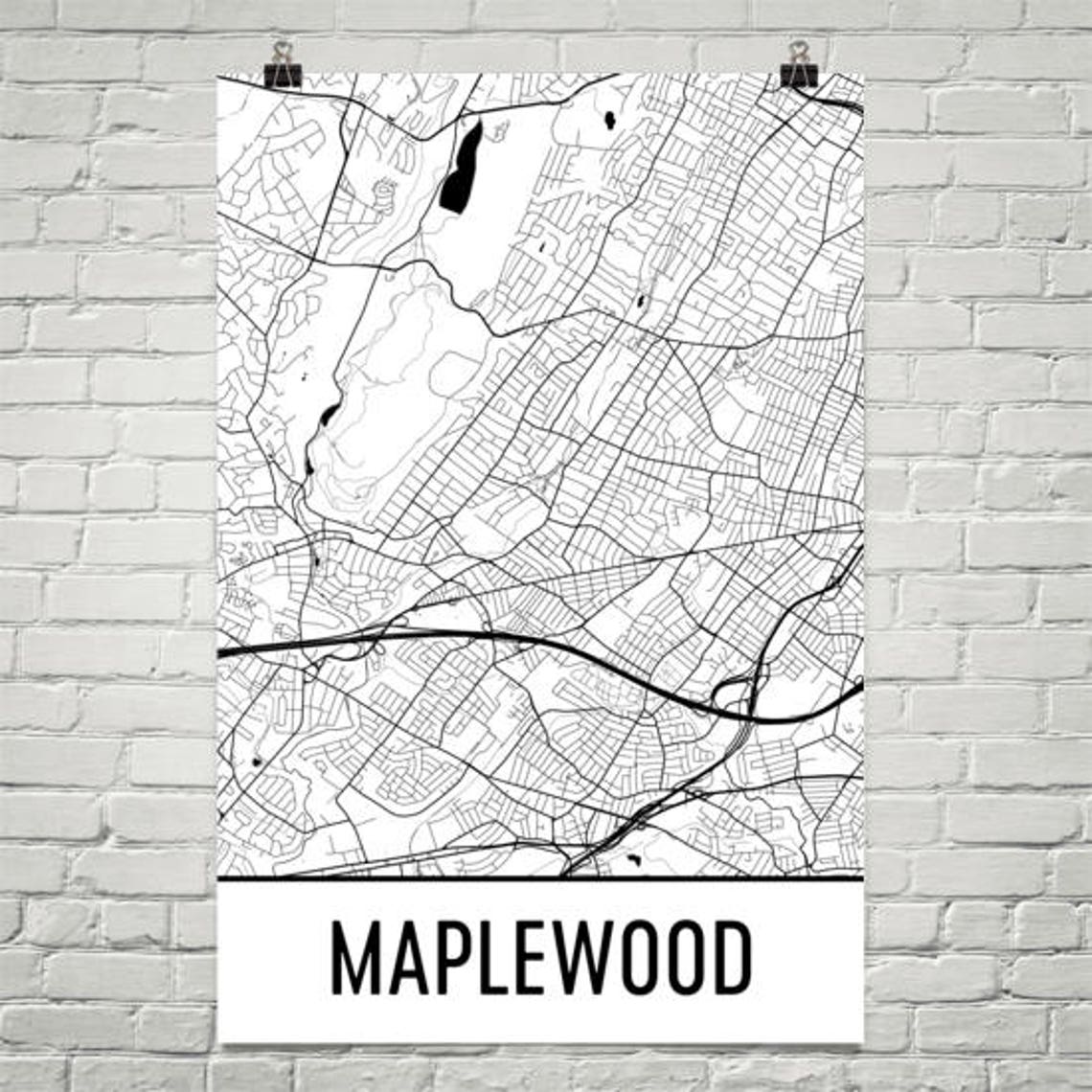 Maplewood Map Maplewood Art Maplewood Print Maplewood NJ | Etsy