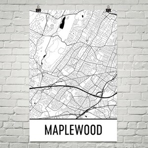 Maplewood Map, Maplewood Art, Maplewood Print, Maplewood NJ Poster ...