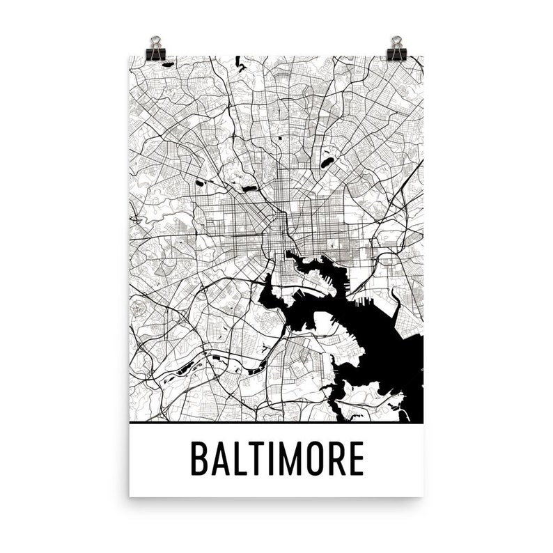 Baltimore Map Baltimore Art Baltimore MD Art Poster - Etsy