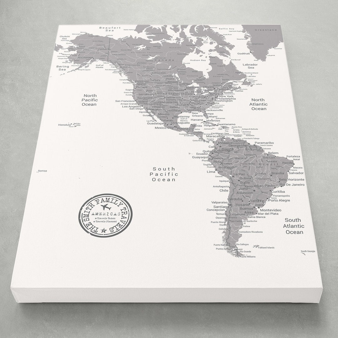Americas Push Pin Travel Map: Personalized USA, Canada, Mexico - Etsy