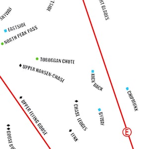 Sunapee Ski Map Art, Mount Sunapee NH, Sunapee Trail Map, Mt. Sunapee ...