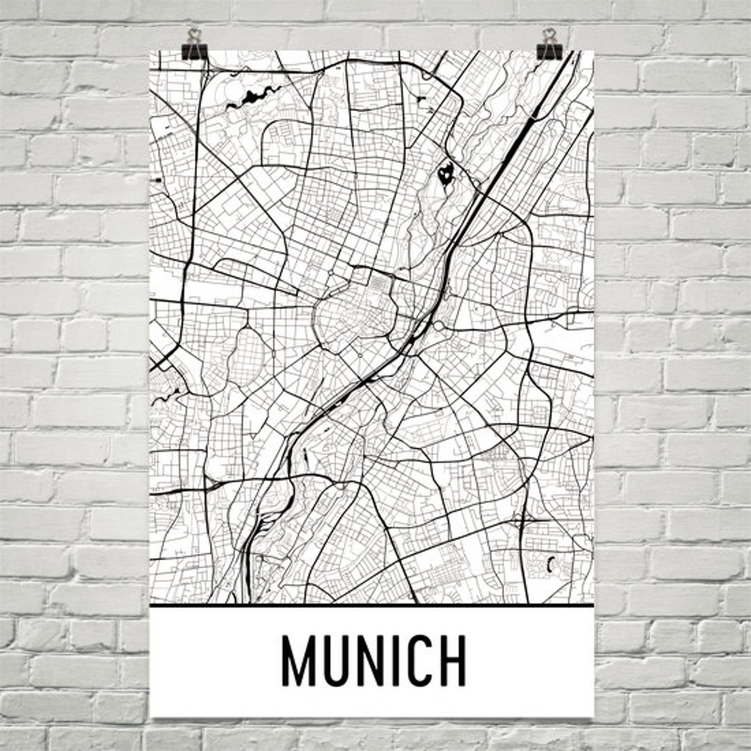 Munich Map, Munich Art, Munich Print, Munich Germany Poster, Munich ...