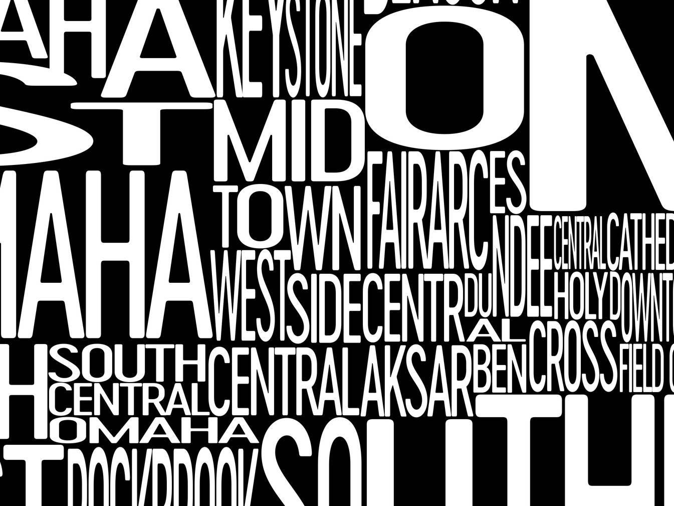 Omaha Typography Neighborhood Map Art City Print Omaha Wall | Etsy