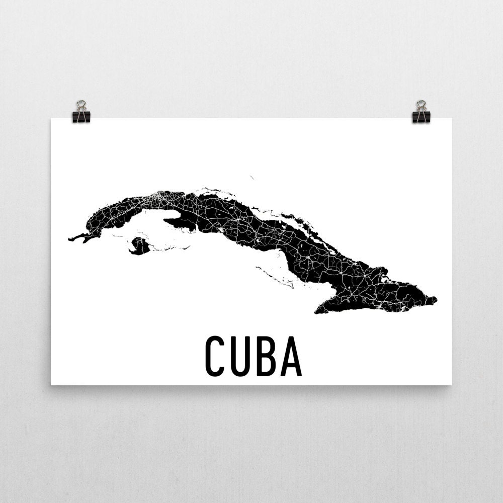 Cuba Map Cuban Art Cuba Poster Map of Cuba Cuba Art Cuban | Etsy