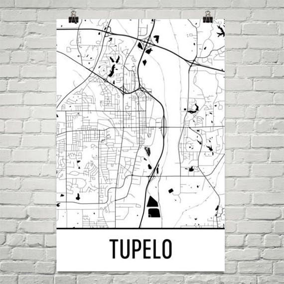 Tupelo MS Map Tupelo Mississippi Art Tupelo Print Tupelo - Etsy Israel