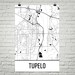 Tupelo Mississippi Map Art Print, City Street Map Poster - Etsy