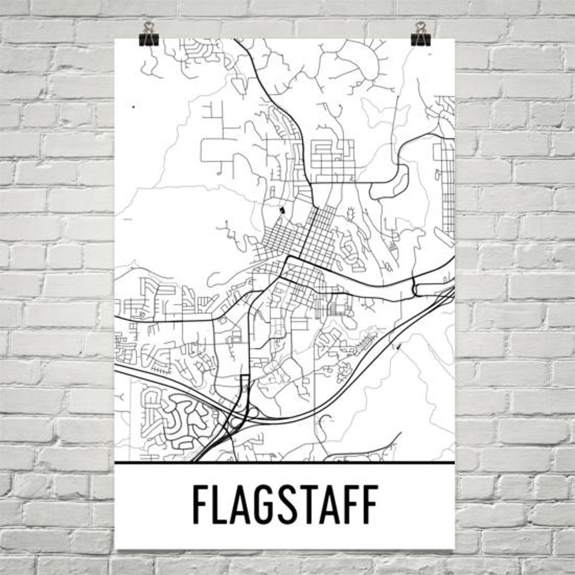 Flagstaff AZ Map Flagstaff Arizona Art Flagstaff Print - Etsy