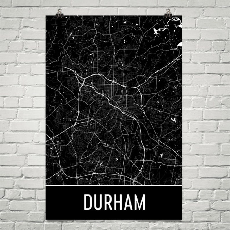 Durham NC Street Map Art Print, Modern City Decor - Etsy