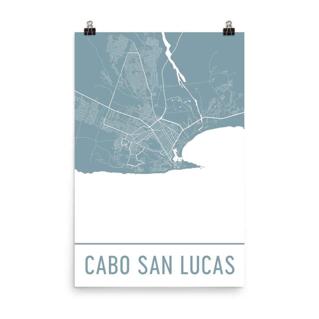 Cabo San Lucas Street Map Art Print: Modern City Wall Decor - Etsy