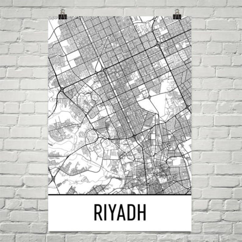 Riyadh Map Riyadh Art Riyadh Print Riyadh Saudi Arabia | Etsy