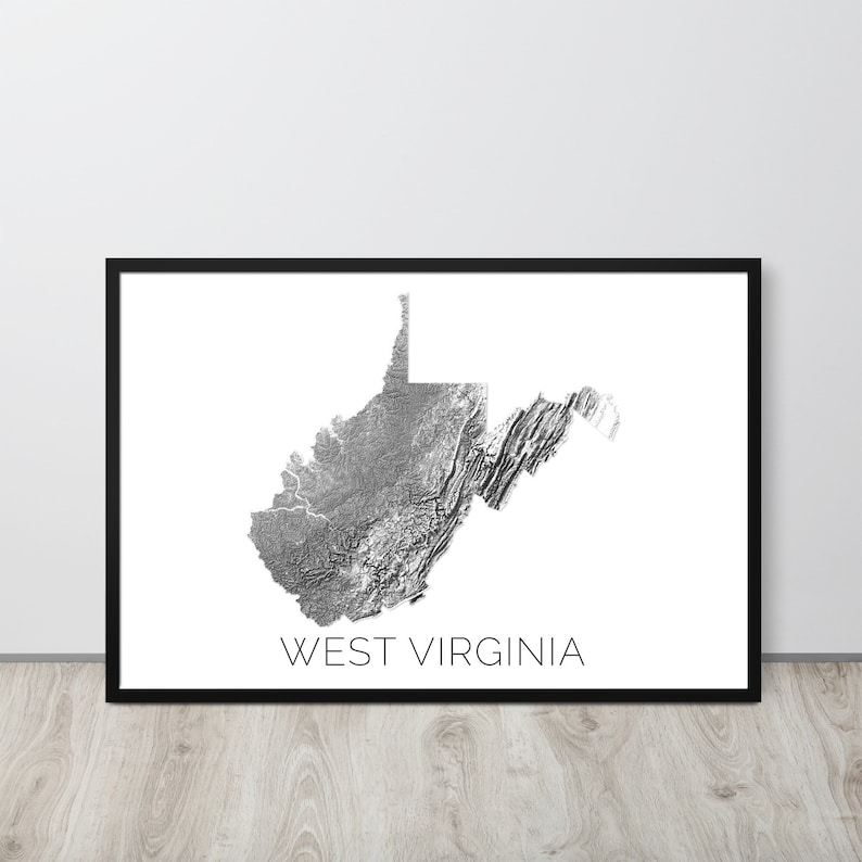 West Virginia Topographic Map Map of West Virginia West - Etsy