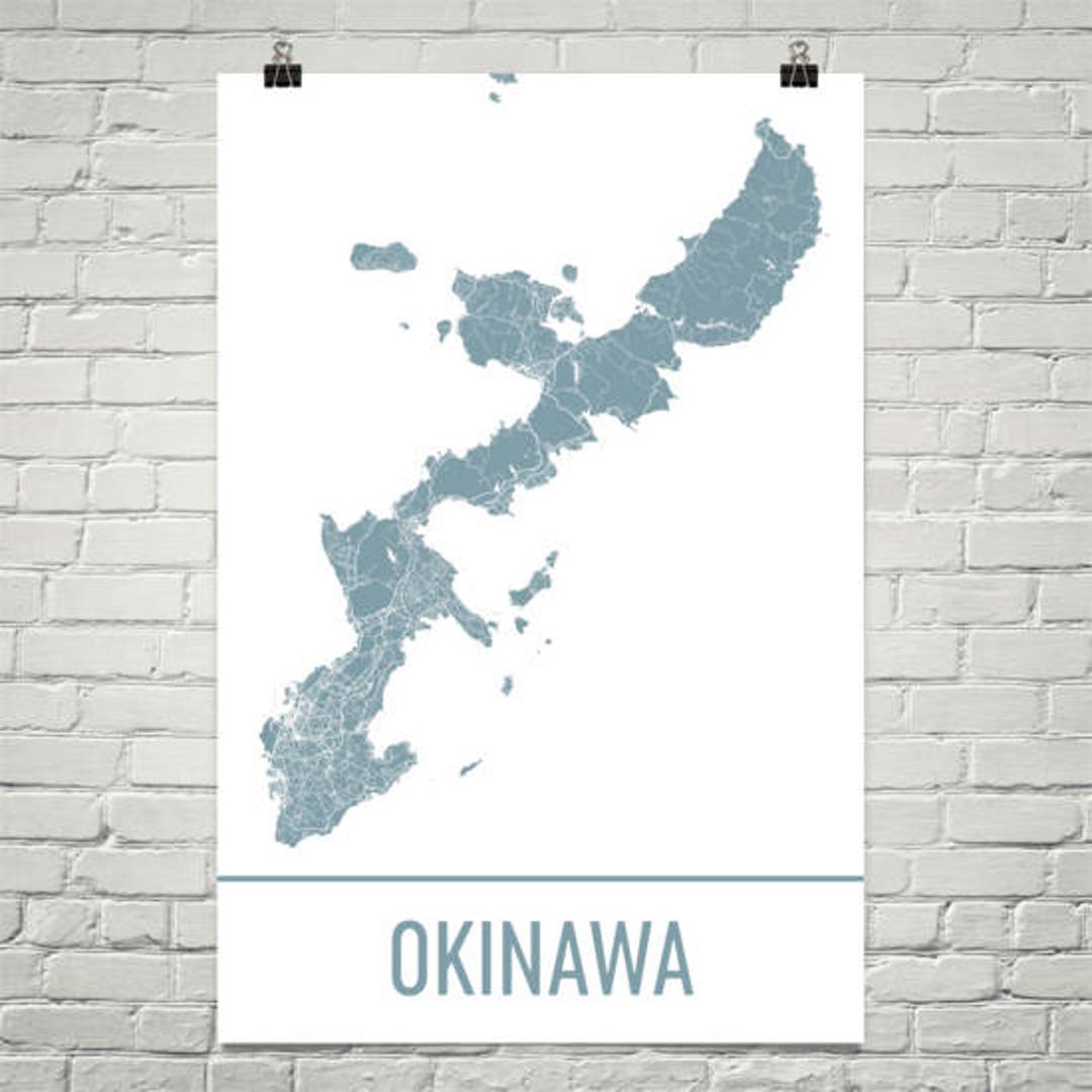Okinawa Map Art Print: Detailed Japan Island Street Map - Etsy