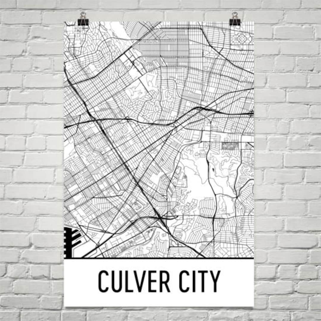 Culver City Map Art Print: Modern California Wall Decor - Etsy