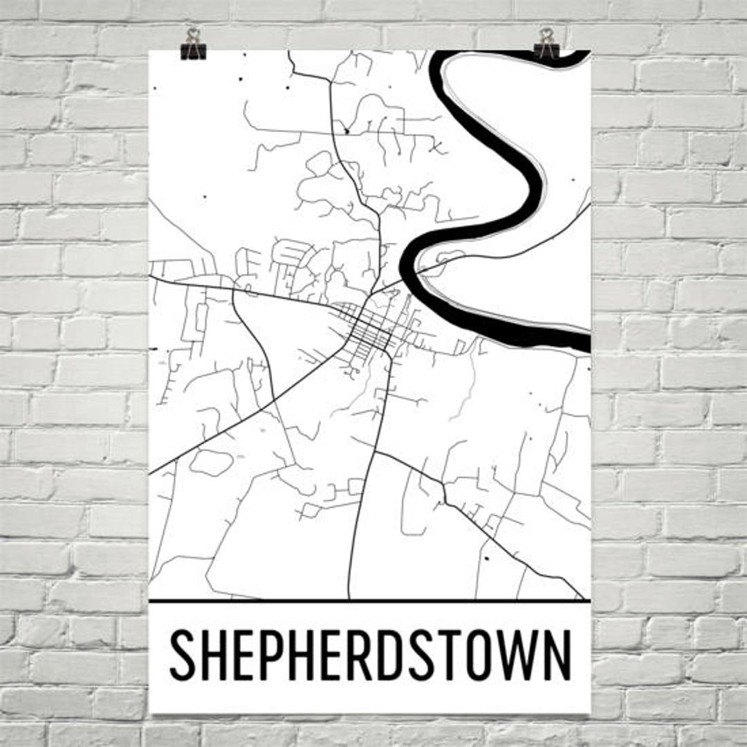 Shepherdstown Map, Shepherdstown Art, Shepherdstown Print ...