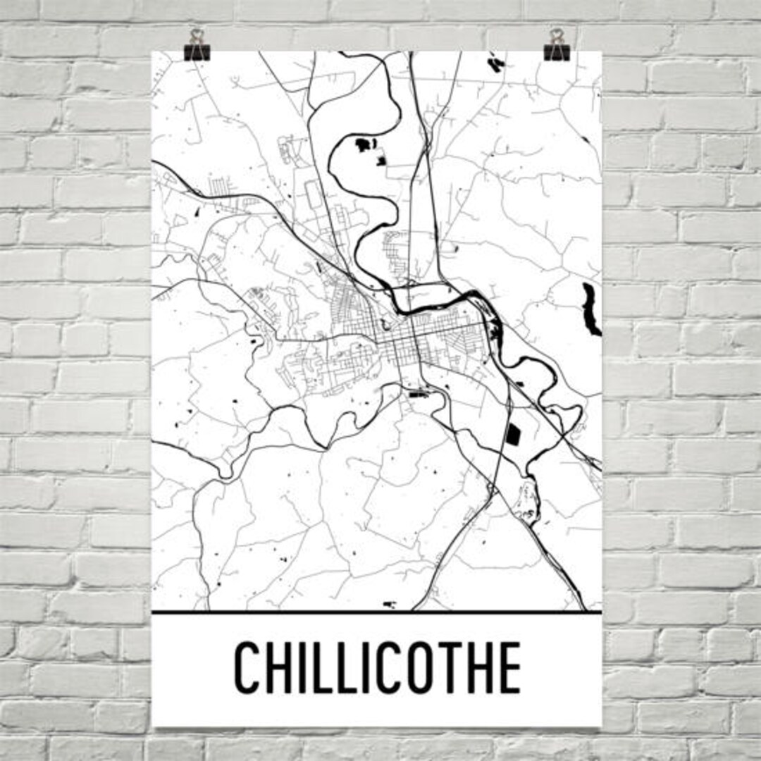 Chillicothe Ohio Map Art Print, City Street Decor - Etsy