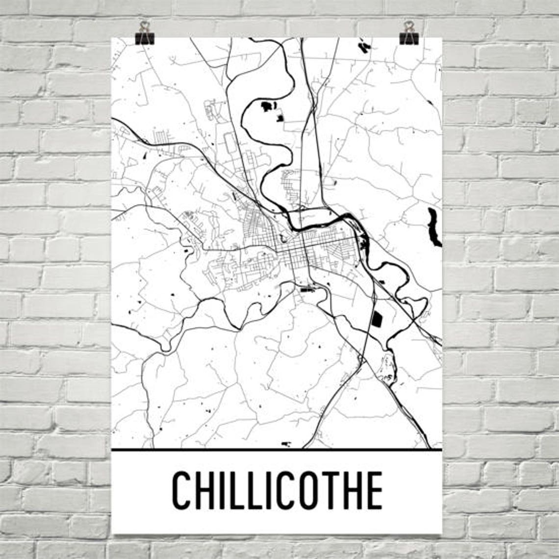 Chillicothe Ohio Map Chillicothe Art Chillicothe Print - Etsy Ireland
