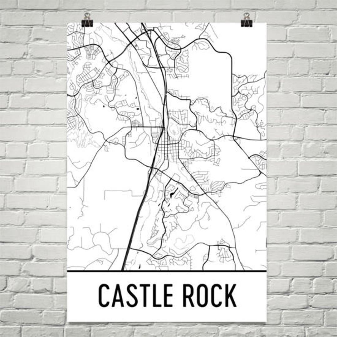 Castle Rock Map, Castle Rock Art, Castle Rock Print, Castle Rock CO ...