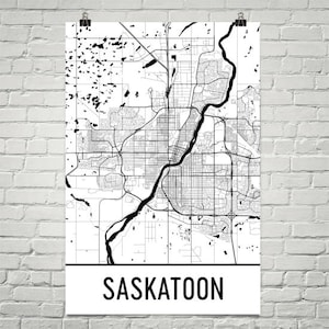 Saskatoon Map, Saskatoon Art, Saskatoon Print, Saskatoon Poster ...