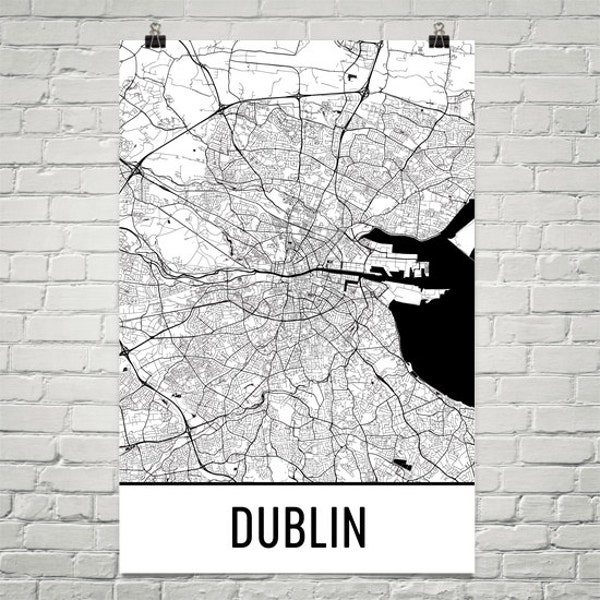 Dublin City Print, Street Map Art - Etsy