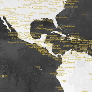 Push Pin Map World, Grungy Gray World Map, Push Pin World Map With Pins ...